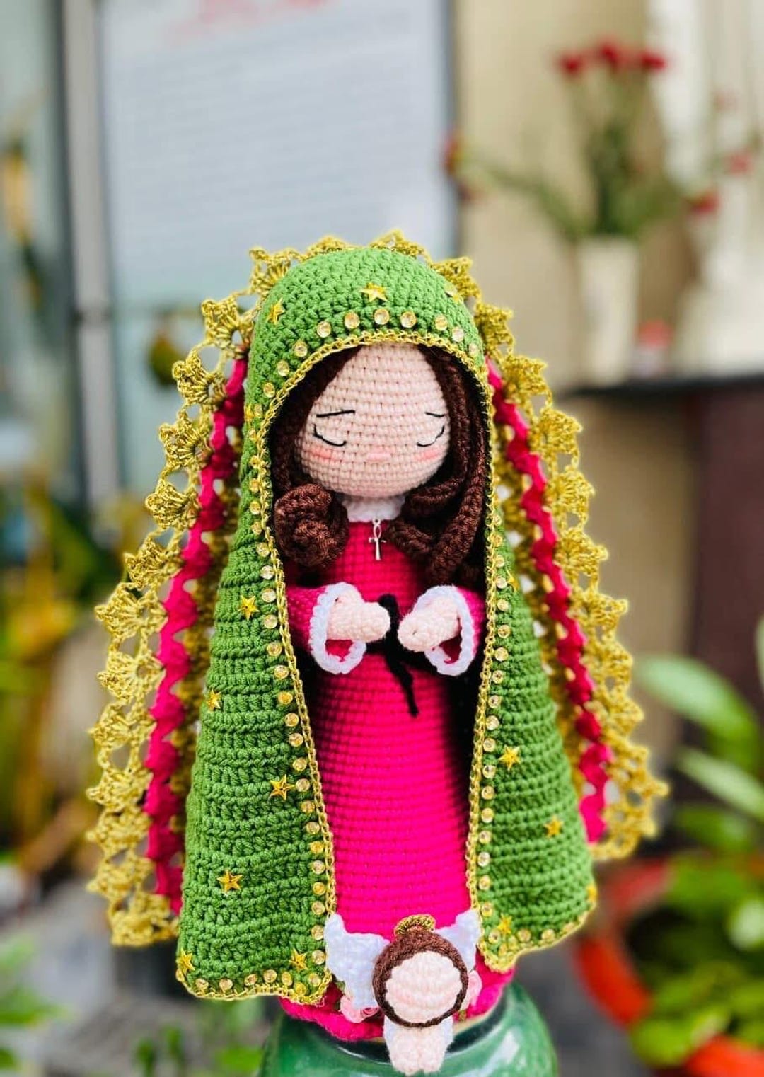 Crochet Virgin Mary Doll: Amigurumi Our Lady of Guadalupe, Catholic ...