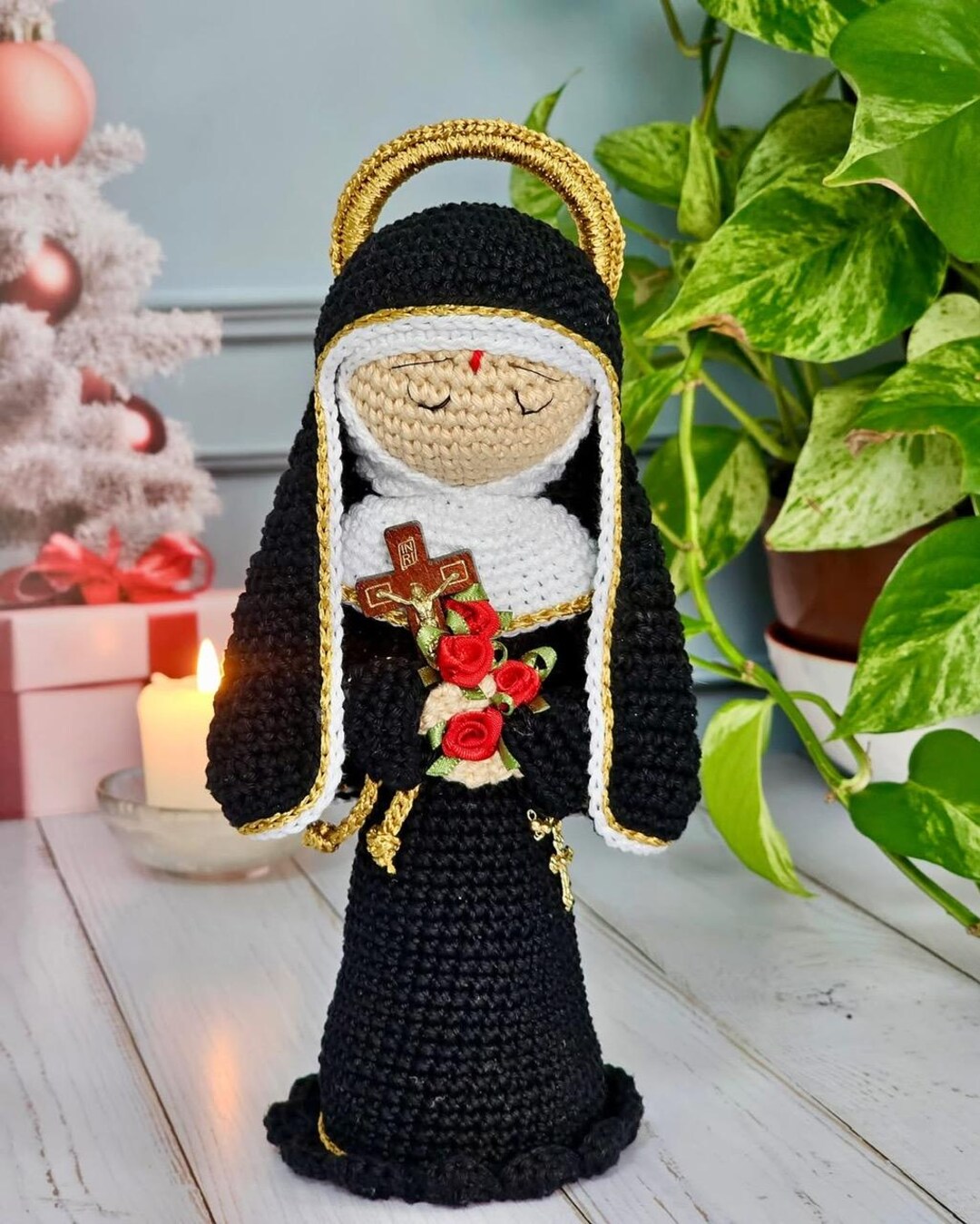 Crochet Nun Doll: Handmade Amigurumi Catholic Saint Figure - Etsy