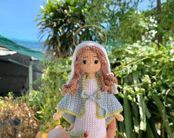 Handmade virgin mary amigurumi doll, crochet blessed mother plush ...