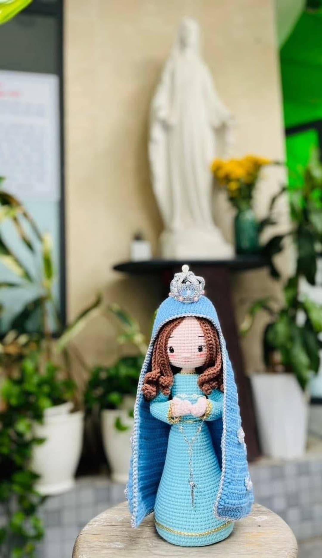 Handmade Crochet Virgin Mary Doll With Rosary - Catholic Gift - Etsy