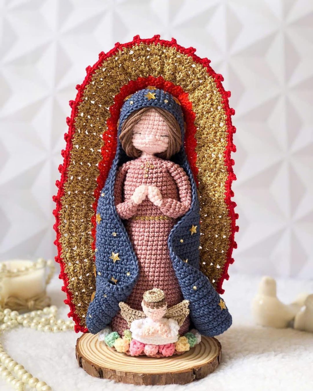 Our Lady of Guadalupe Crochet Doll, Handmade Catholic Amigurumi Virgin ...