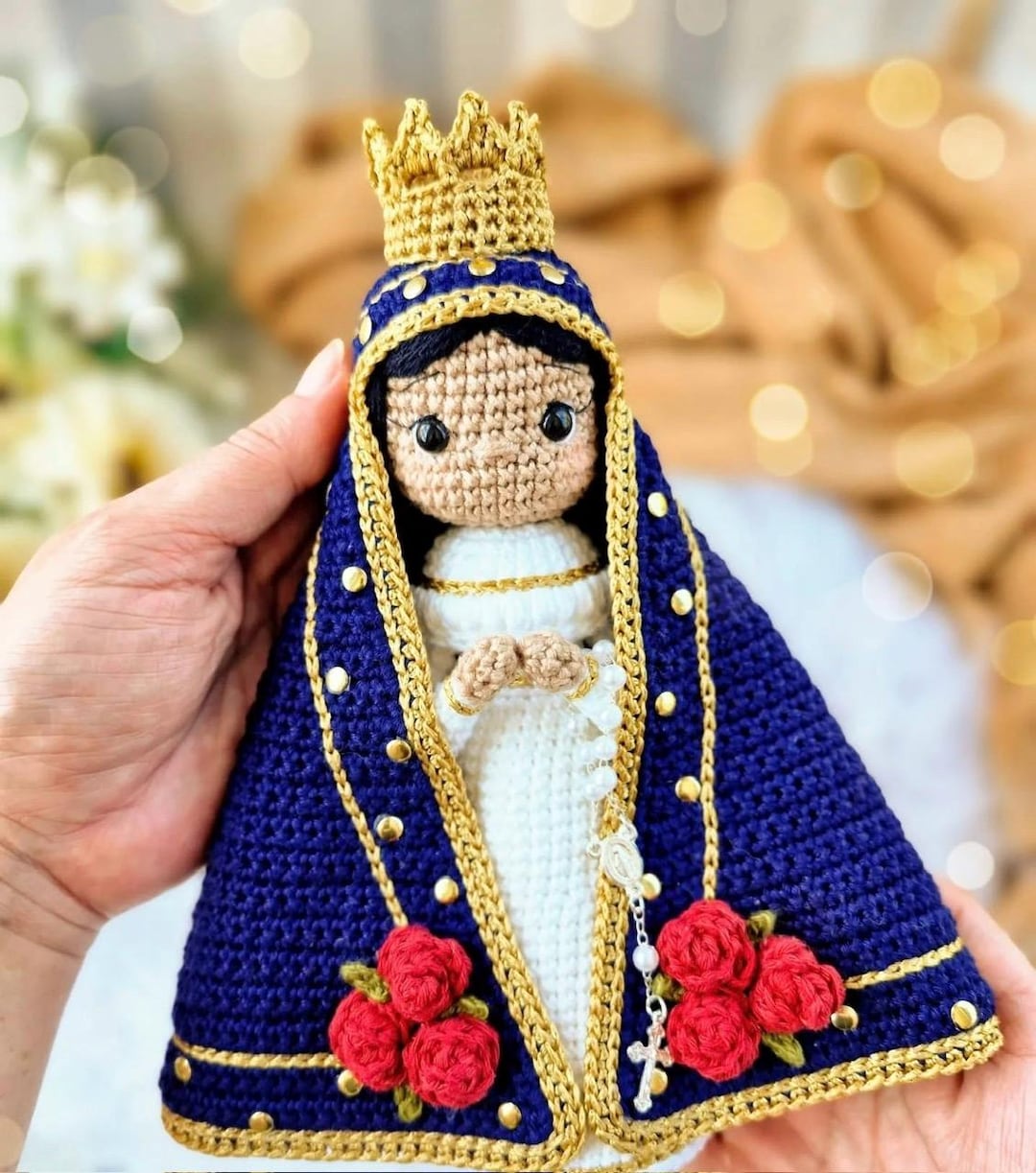 Crochet Virgin Mary Doll: Handmade Catholic Amigurumi, Baptism Gift - Etsy