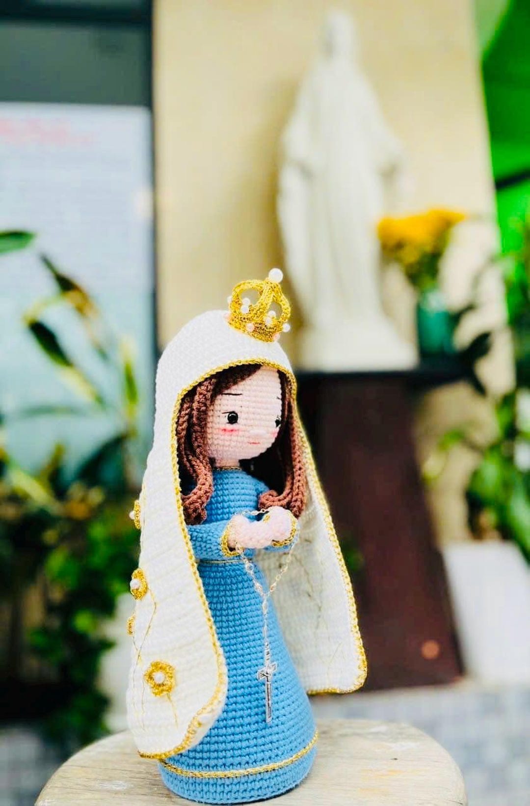 Handmade Crochet Our Lady of Fatima Doll: Amigurumi Virgin Mary ...