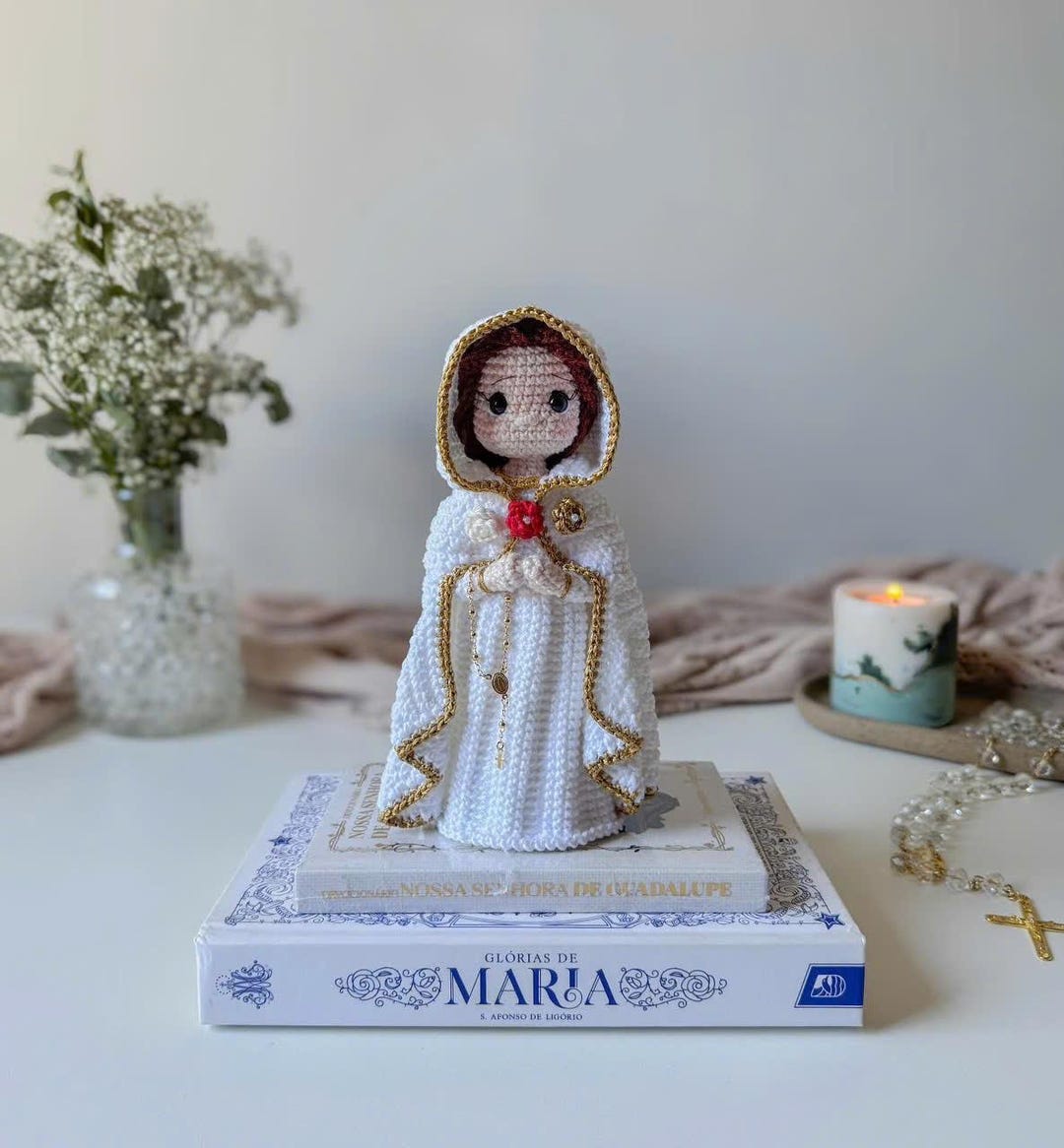 Handmade Crochet Virgin Mary Doll: Catholic Gift, Religious Decor - Etsy