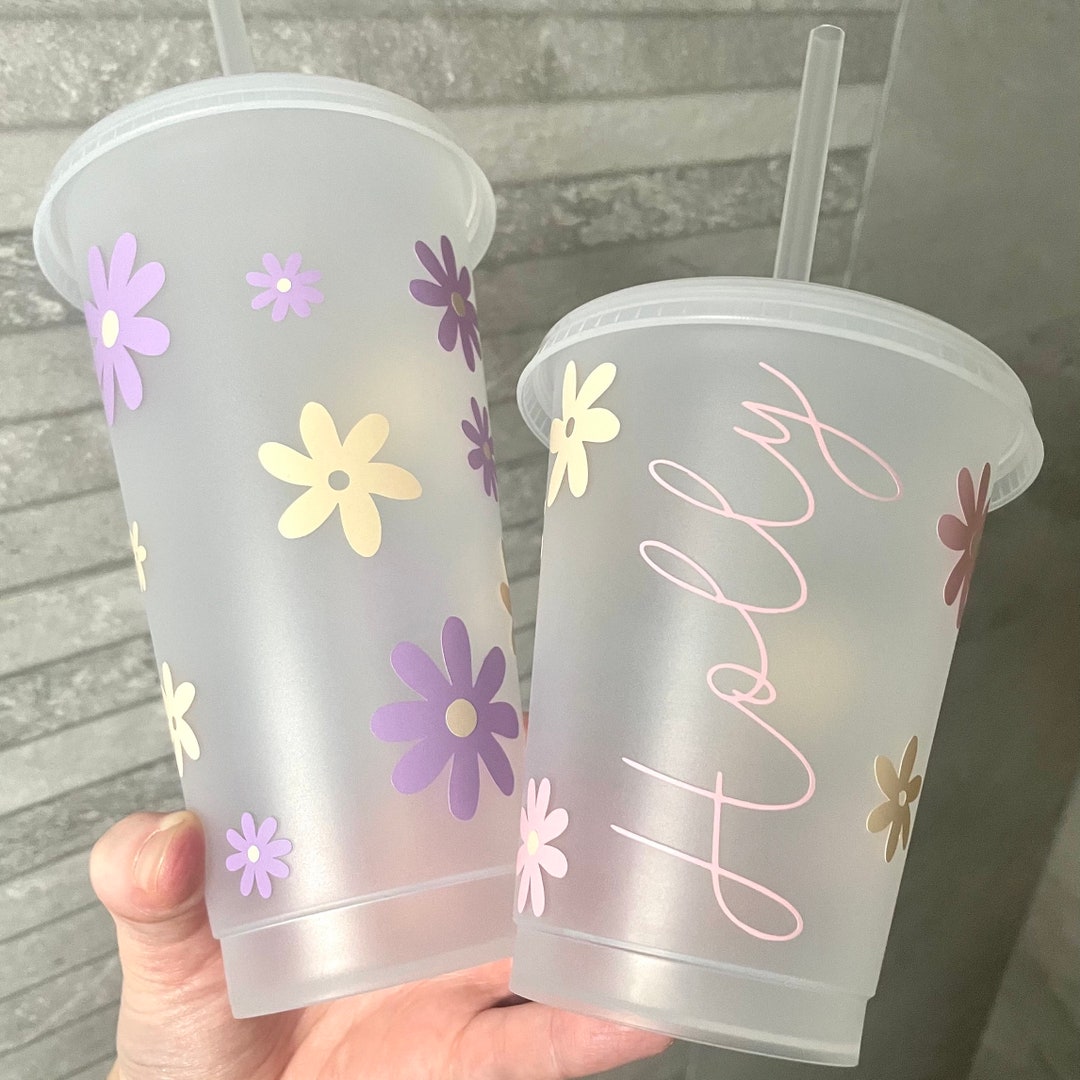 Personalised Daisy Cold Cup, Floral Cold Cup, Flower Girl Gift ...