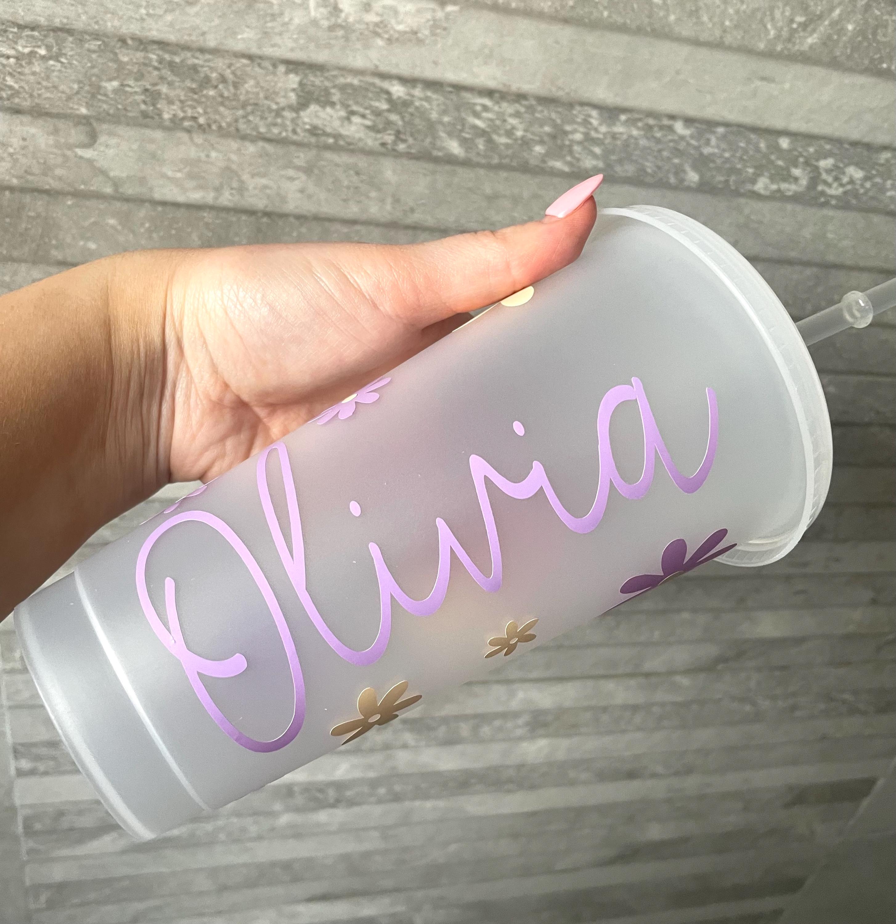 Personalised Daisy Cold Cup, Floral Cold Cup, Flower Girl Gift ...