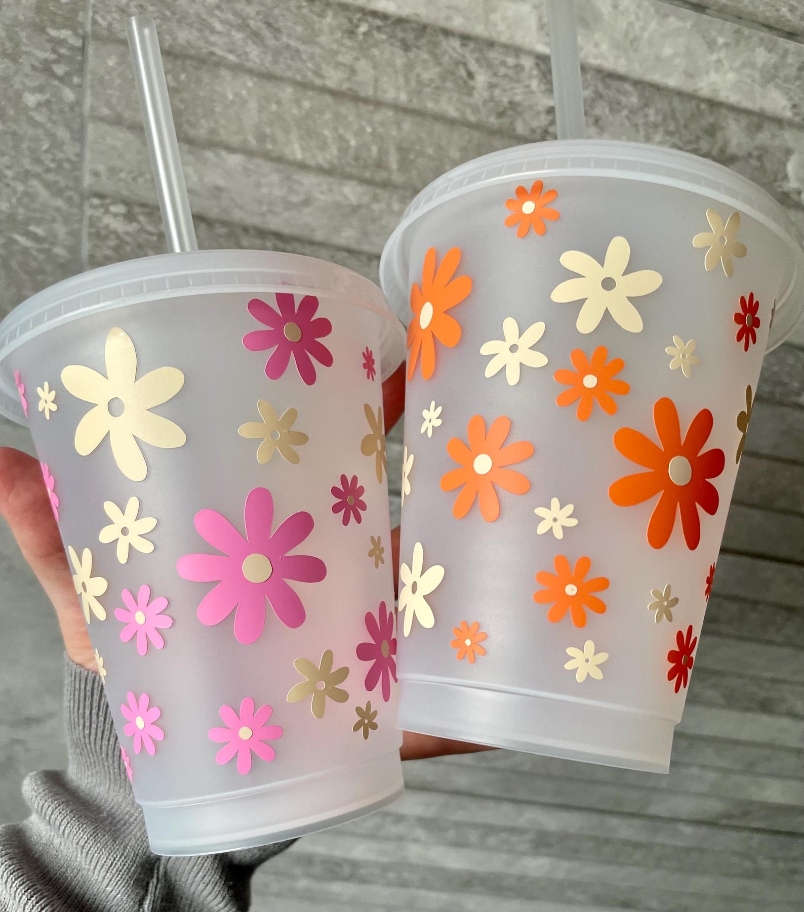 Personalised Daisy Cold Cup, Floral Cold Cup, Flower Girl Gift ...