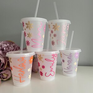 Personalised Daisy Cold Cup, Floral Cold Cup, Flower Girl Gift ...