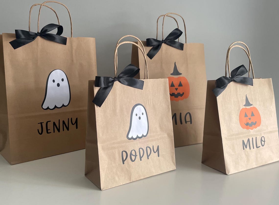 Halloween Paper Bags, Halloween Gift Bag, Pumpkin Bag, Ghost, Kids ...