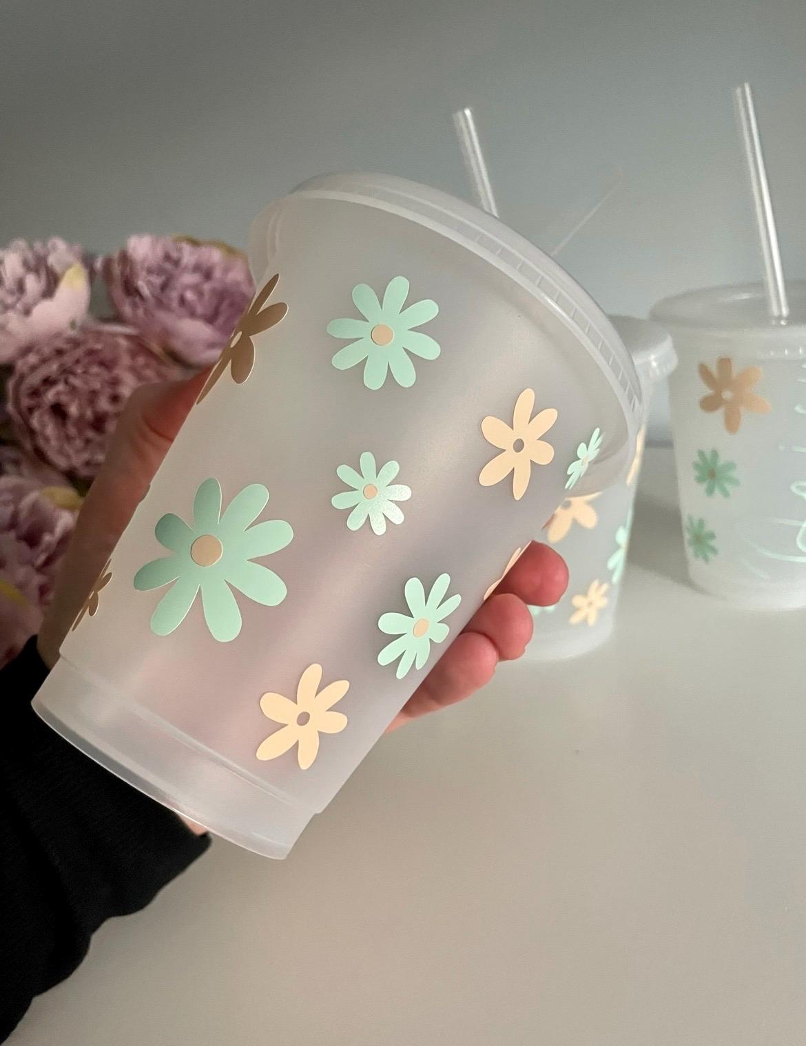 Personalised Daisy Cold Cup, Floral Cold Cup, Flower Girl Gift ...