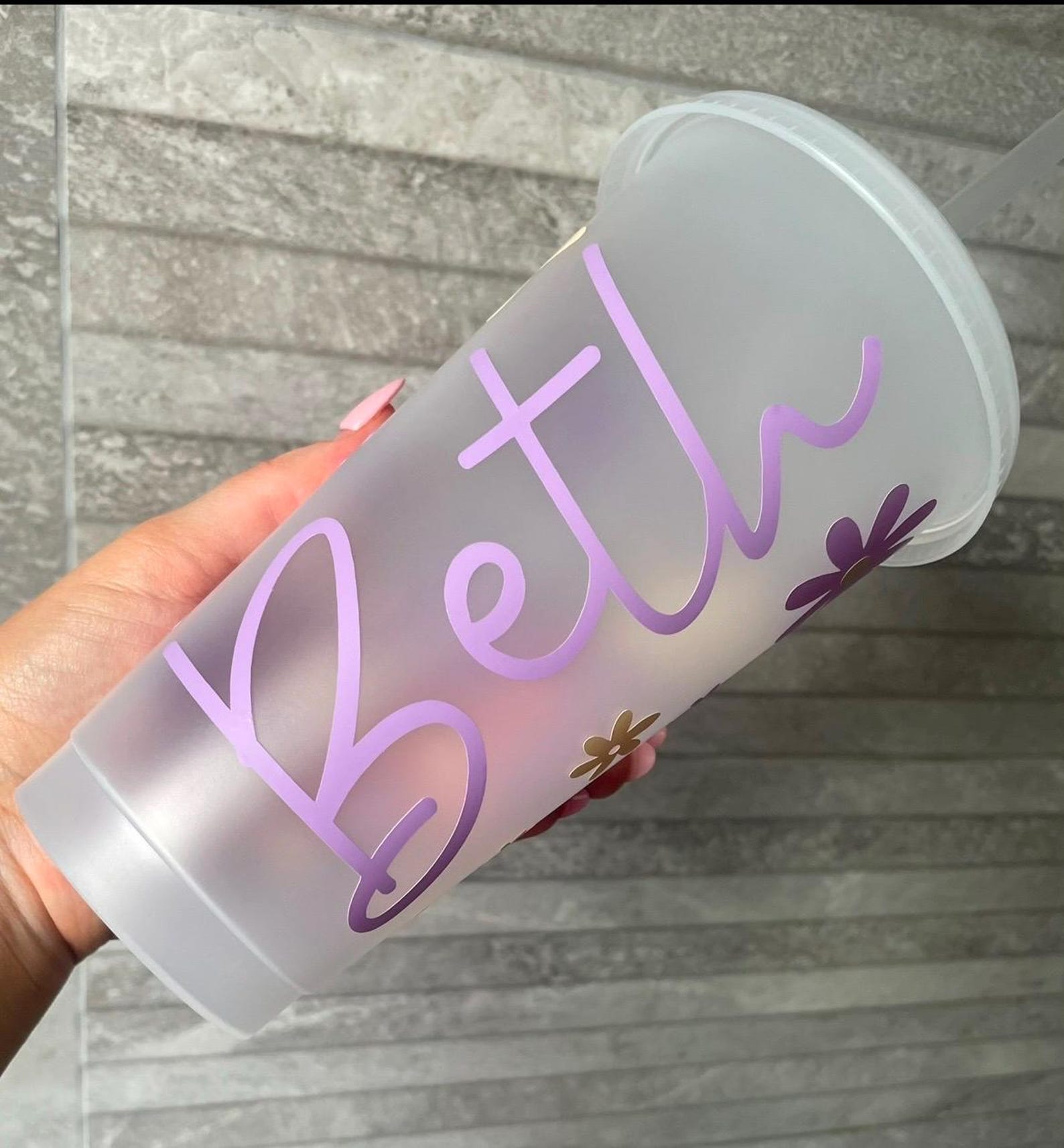 Personalised Daisy Cold Cup, Floral Cold Cup, Flower Girl Gift ...