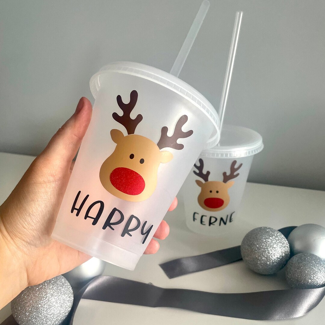 Reindeer Kids Cup, Personalised Christmas Cup, Kids Christmas Cup ...