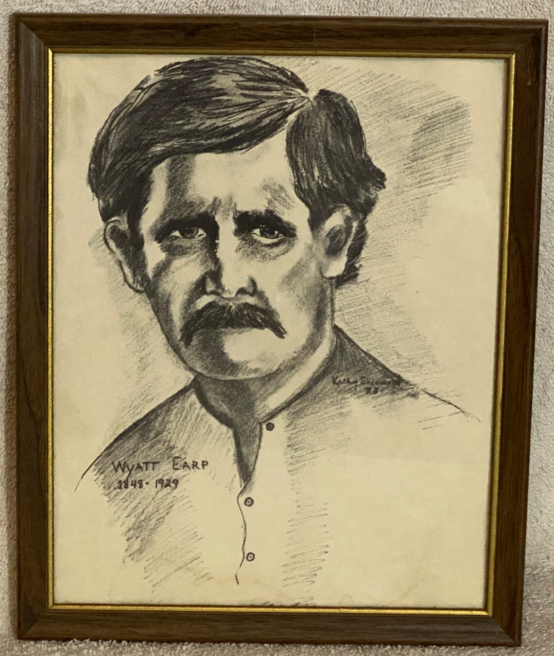 Furgy Vintage Wyatt Earp Tribute Sketch by Kathy Sherwood, 1973 8x10 - Etsy