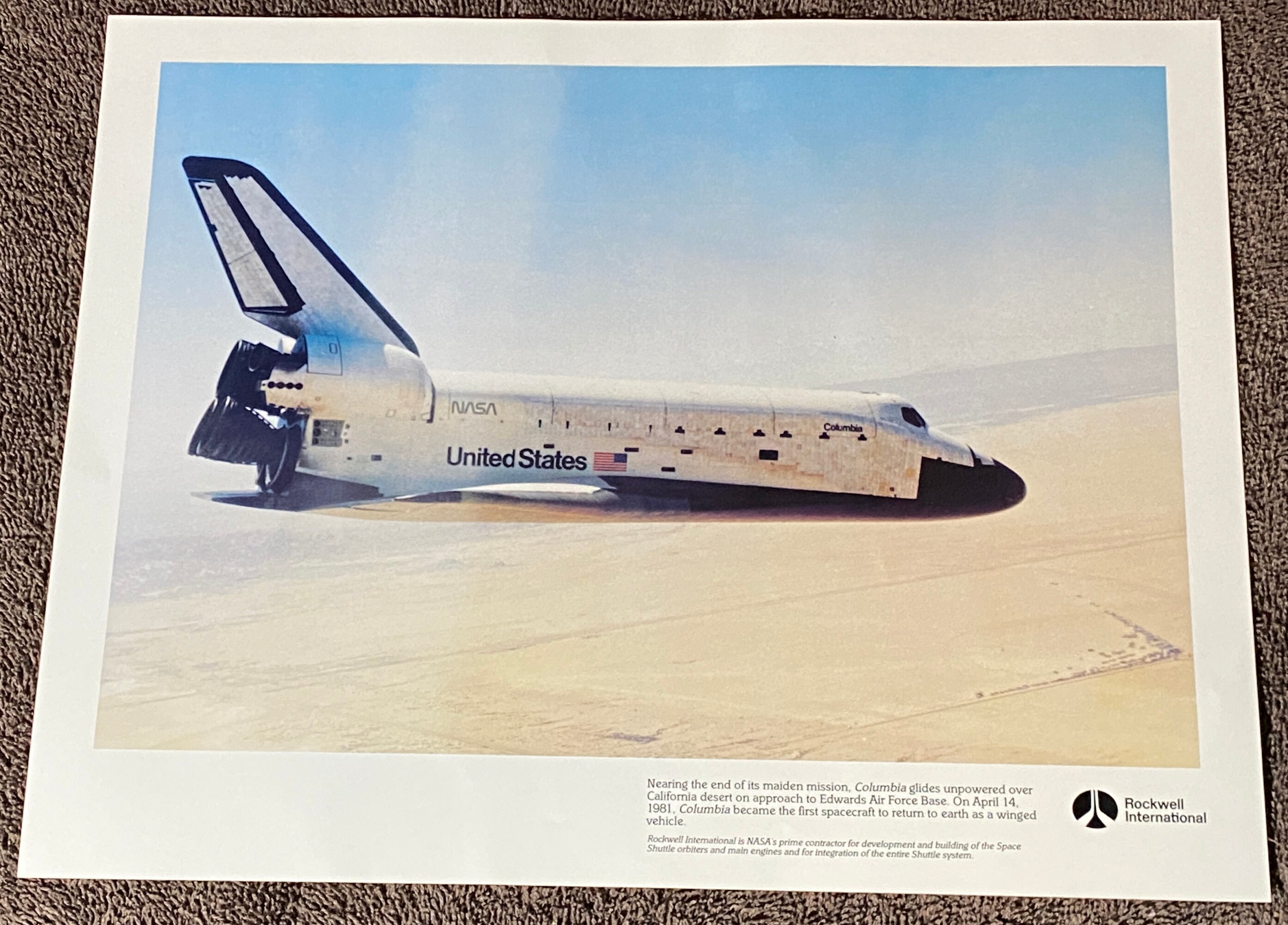 Furgy - the Space Shuttle Saga: Columbia - Envelope and Six (6) 8x10 ...