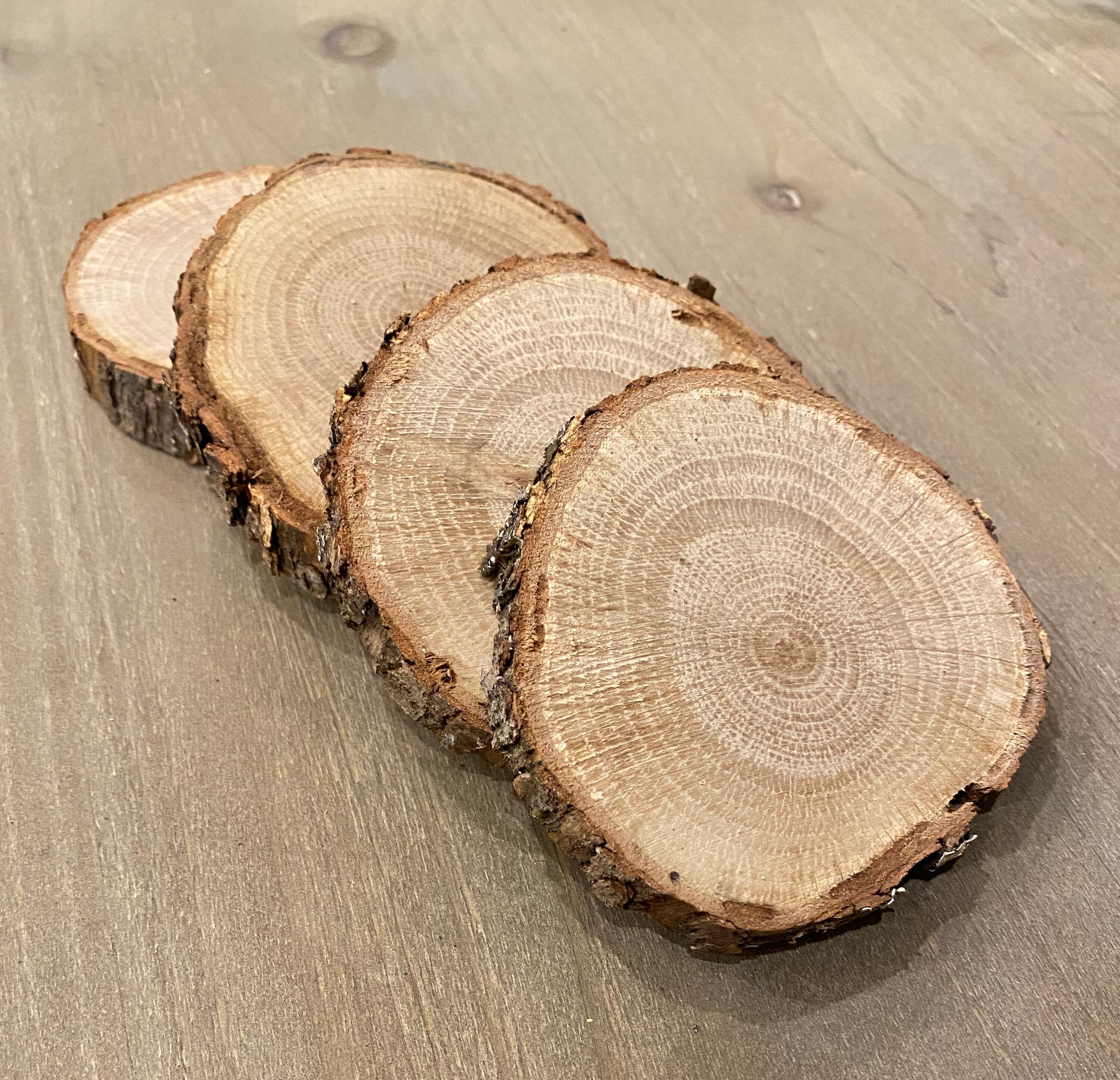 Wooden Coasters Set of 4, Wood Coasters, Wooden Table Decor, Natural ...