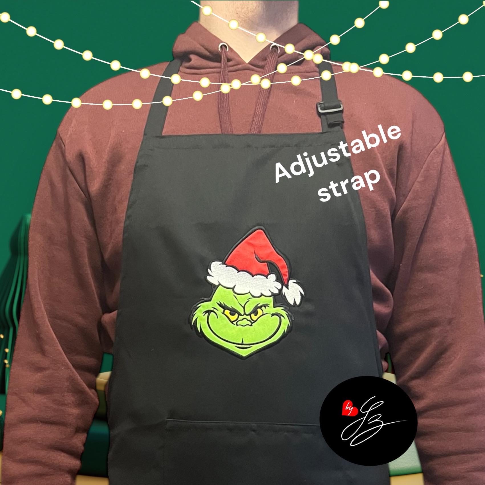 Mr. Grinch Black Apron, the Grouch Apron, Christmas Apron, Baking Apron ...