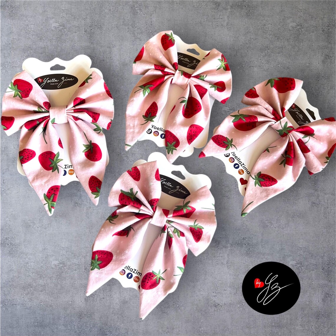 Strawberry Hair Bow, Coquette Bow, Spring Bows, Bows for Girls, Gift ...