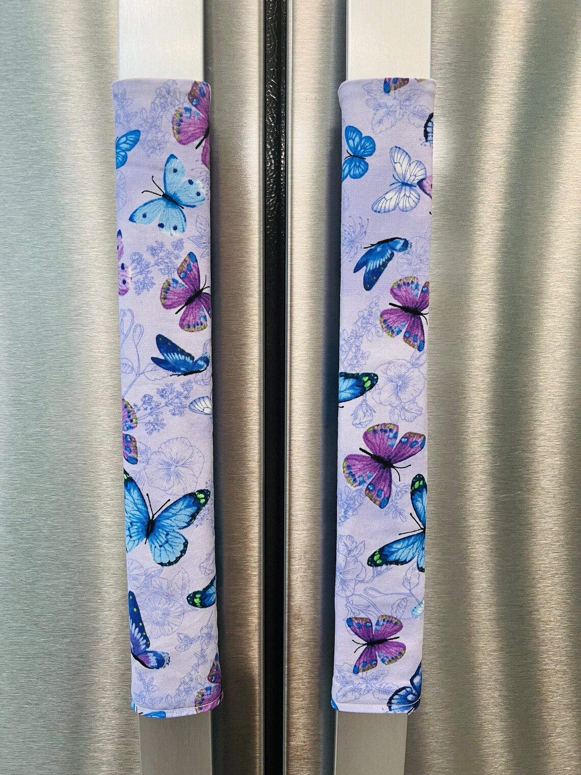 Butterflies Refrigerator Door Handle Covers Set of 2, Purple ...