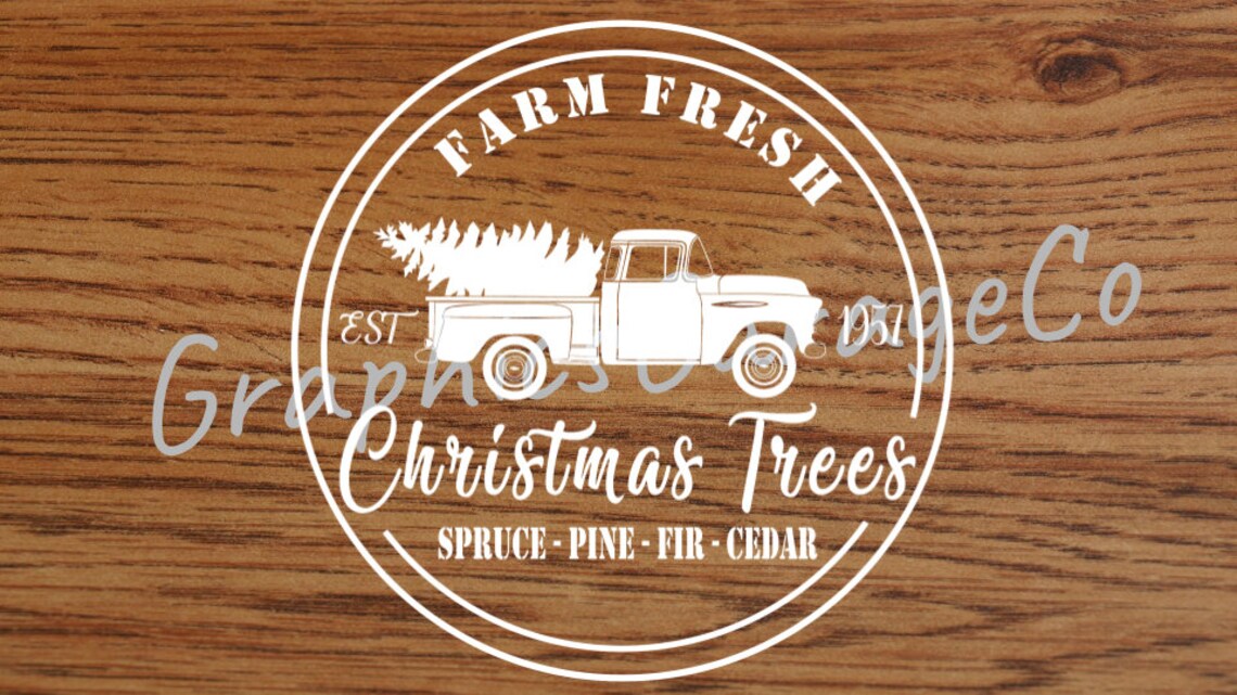 Christmas Tree Farm Truck Logo SVG PNG Cricut Silhouette Cut - Etsy
