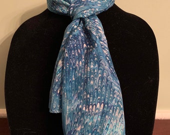 Blue Silk Scarf | Etsy