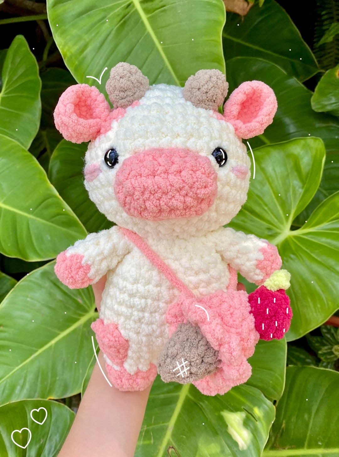 Crochet Strawberry Cow - Etsy