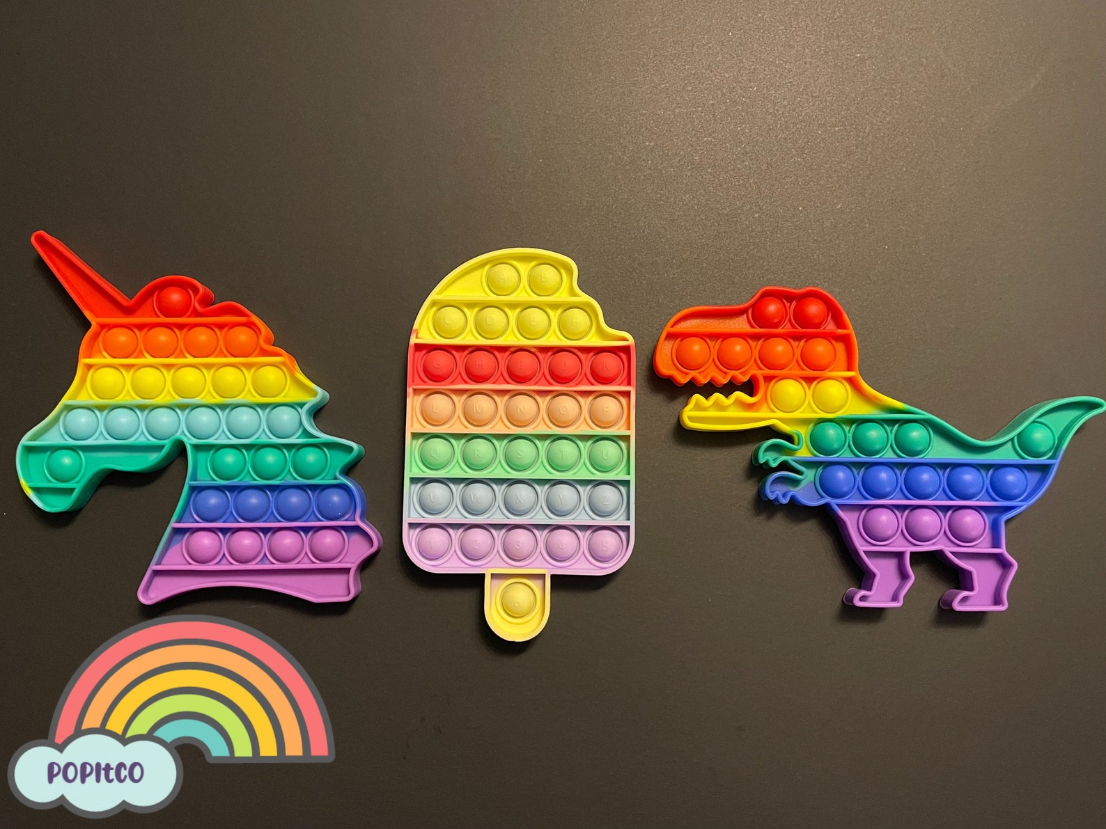 POP it sensory push fidget toy Popsicle bubble pop rainbow | Etsy