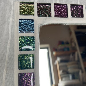 Decorative Rainbow Mosaic Small Mirror, HANDMADE, Glitter Glass Mosaic ...