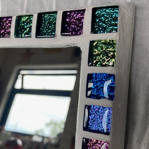 Decorative Rainbow Mosaic Small Mirror, HANDMADE, Glitter Glass Mosaic ...