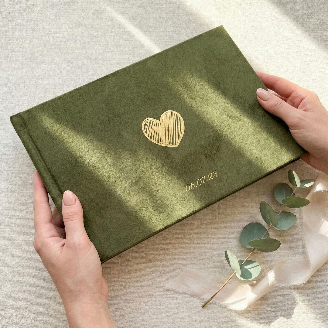 Personalized Wedding Guest Book: Custom Suede Cover, Handmade Keepsake ...