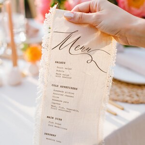 Fabric Wedding Menu – Printed on Linen or Cotton - Etsy