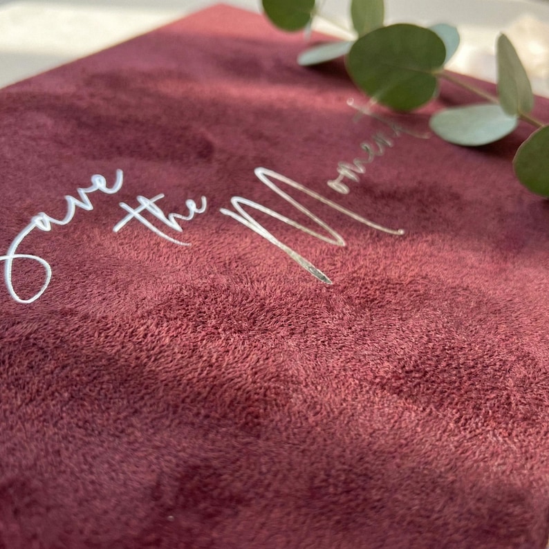 Personalized Wedding Guest Book: Custom Suede Cover, Handmade Keepsake ...