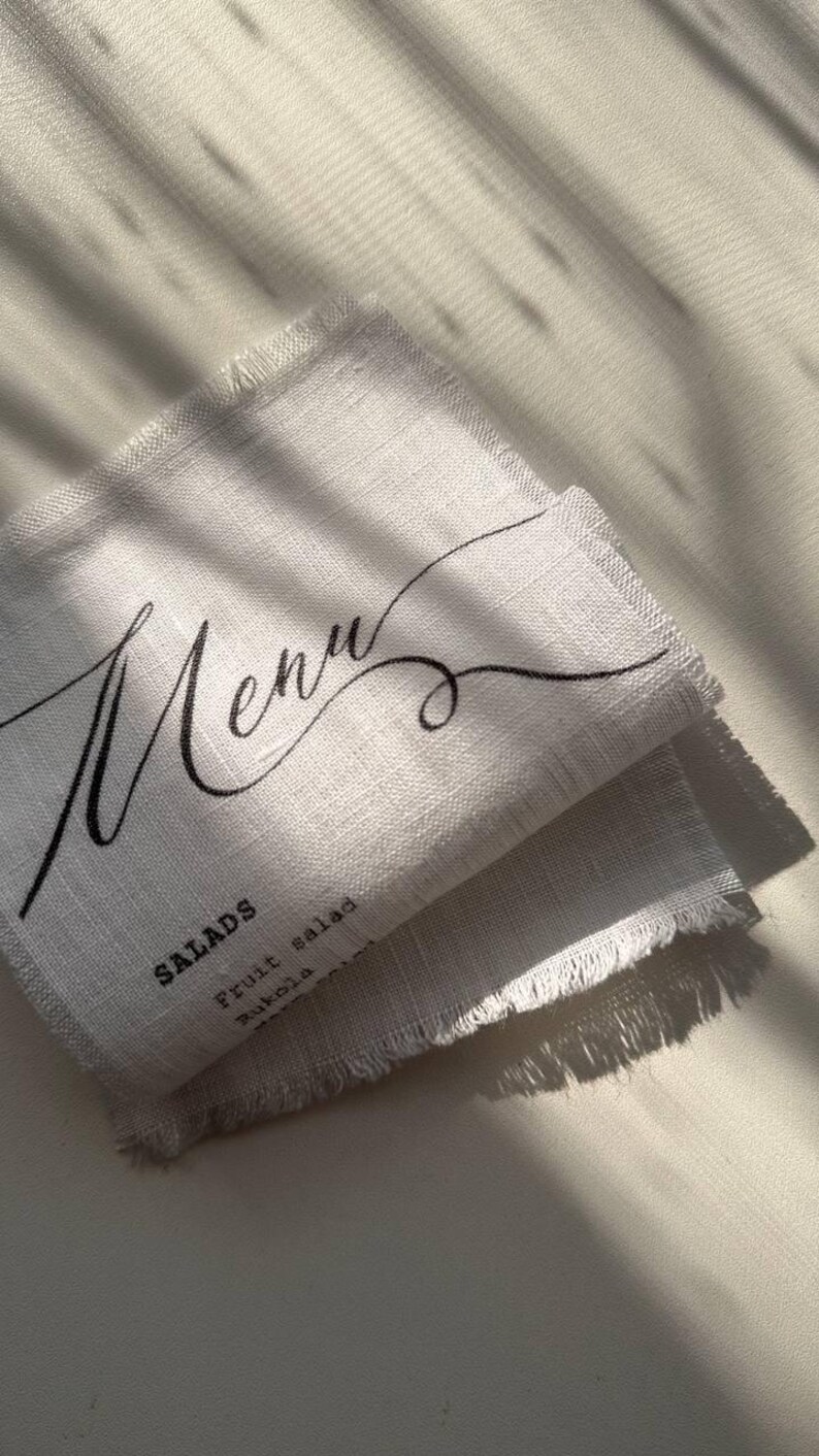 Fabric Wedding Menu – Printed on Linen or Cotton - Etsy