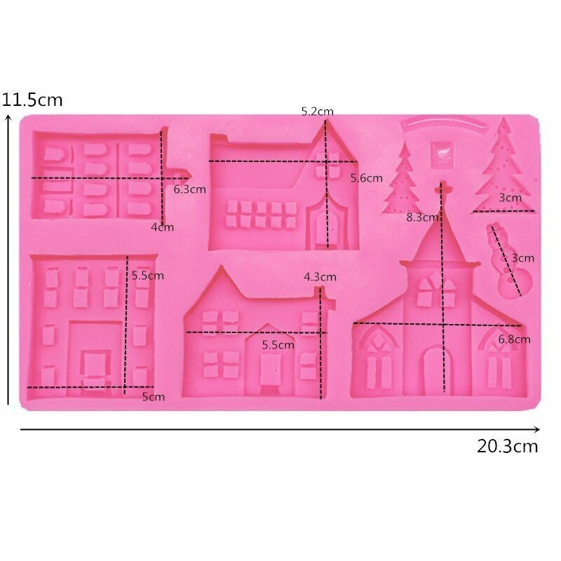 Christmas Gingerbread House Decoration Silicon Mold for Cake Topper and ...