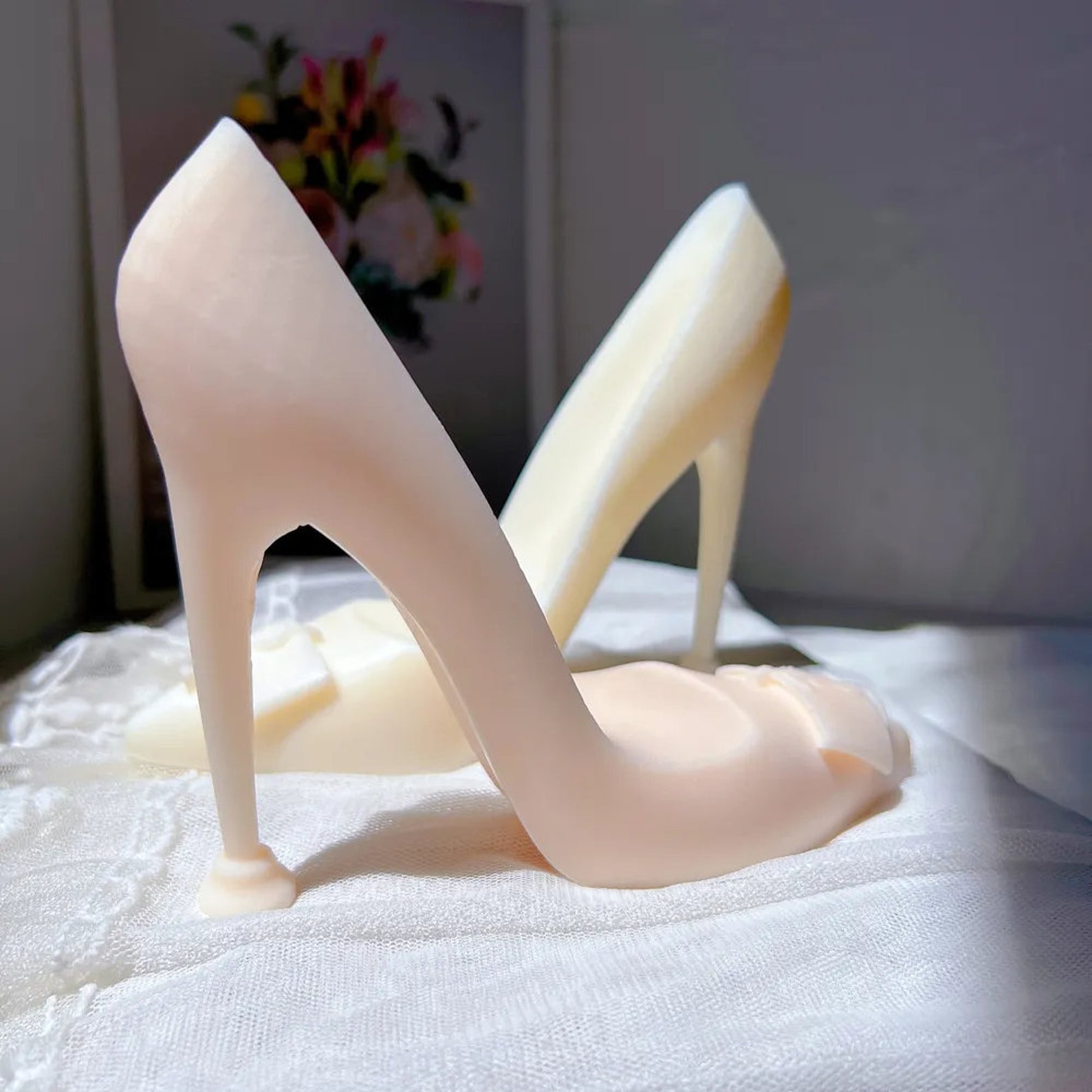 High Heel Shoes Silicone Candle Mold Women's Point Toe Shoe Wax ...