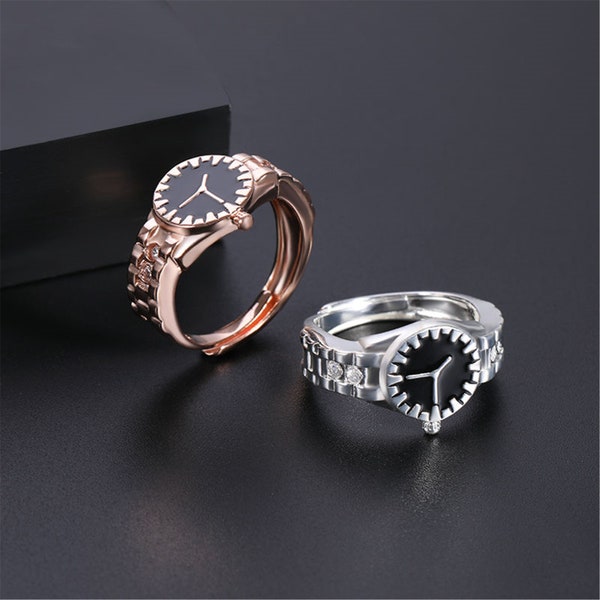 Silver Ring Watch - Etsy
