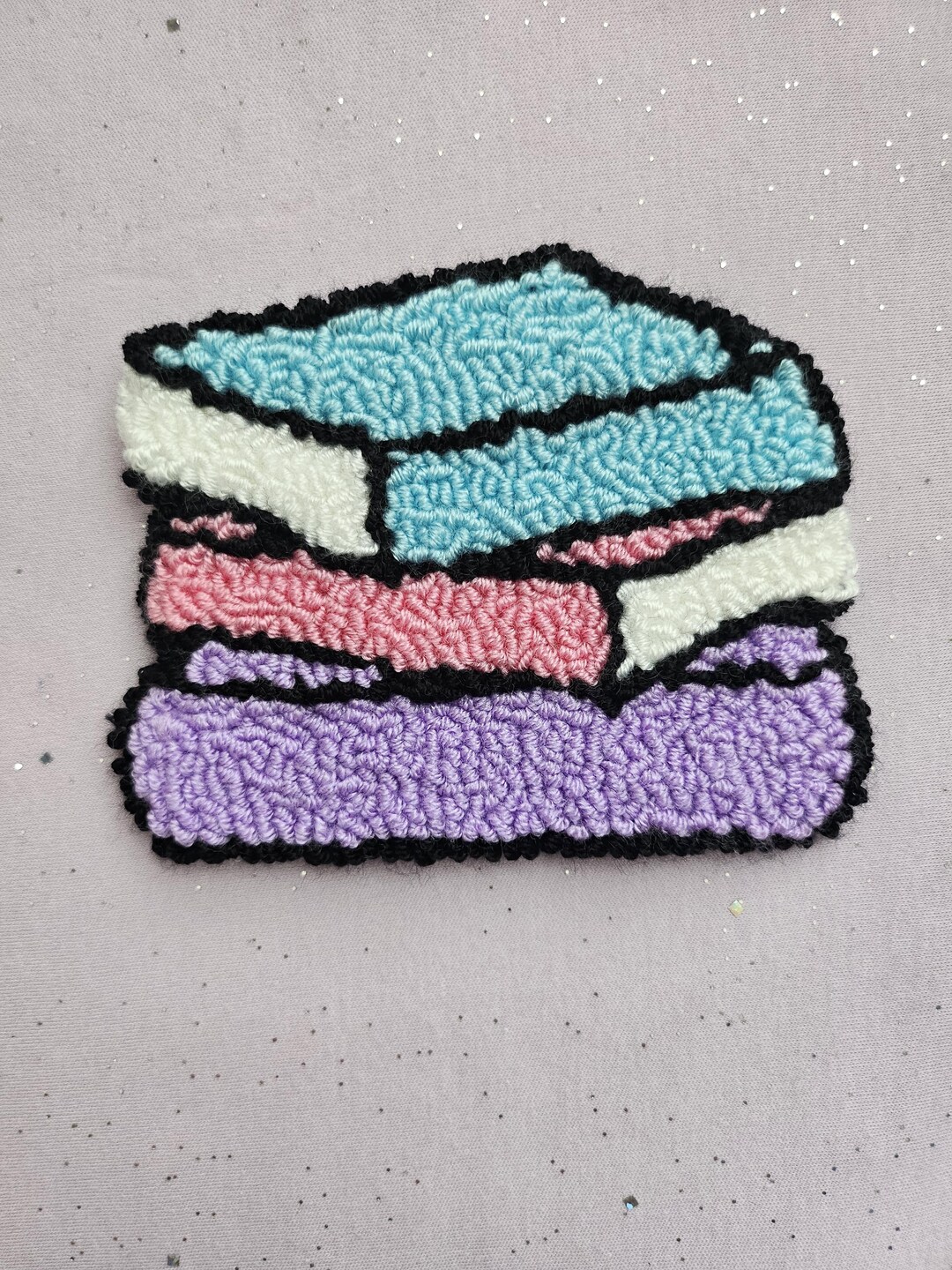 Punch Needle Book Stack Coaster: Bookish Mug Rug, Library Decor - Etsy