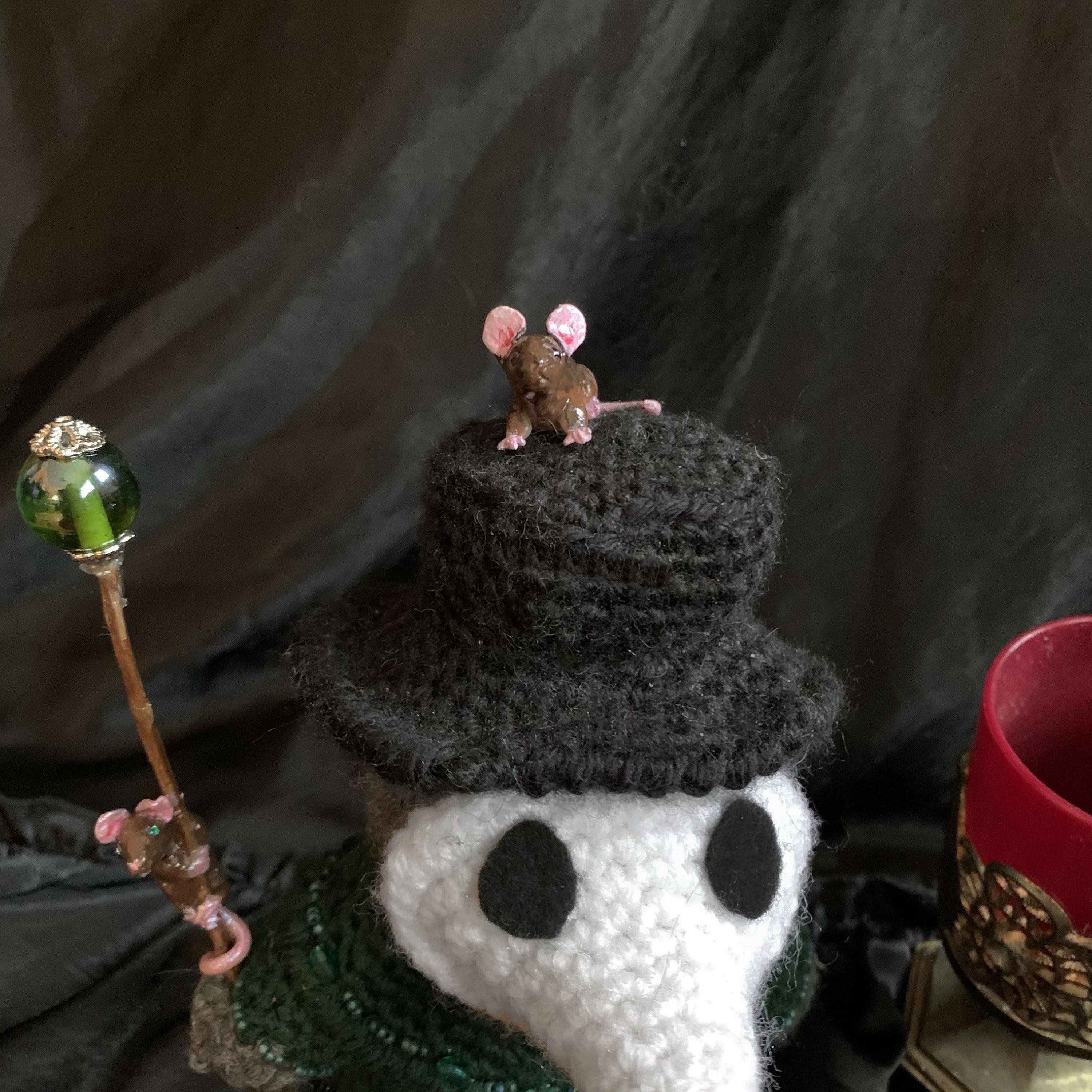 Crochet Amigurumi Plague Doctor Plush With Rat Friends OOAK - Etsy