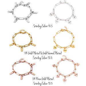 Personalized Bracelet With Engraved Tag/heart Charms | Silver 925 or ...