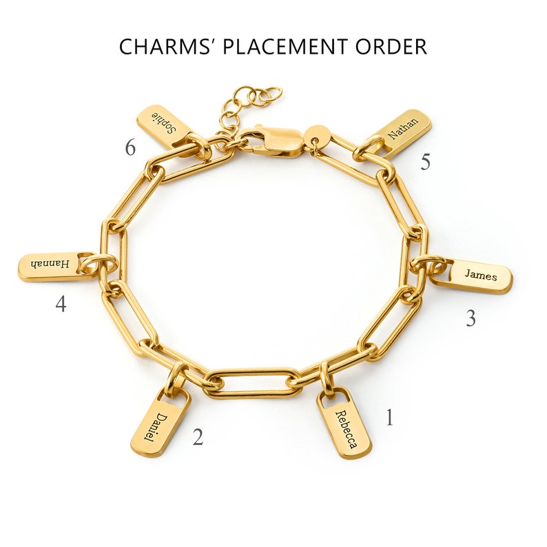 Personalized Bracelet With Engraved Tag/heart Charms | Silver 925 or ...