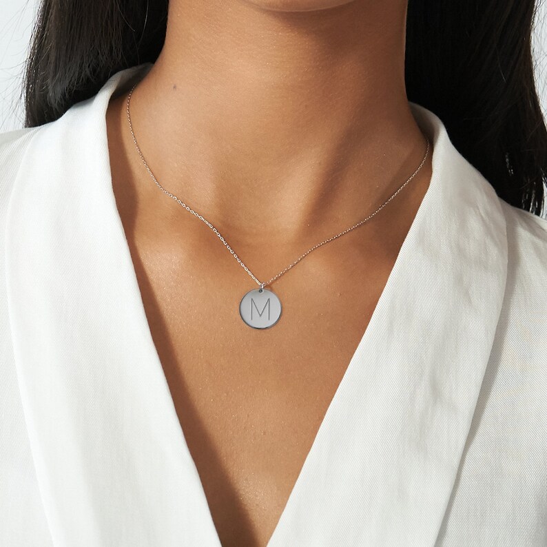 Mynamenecklace Custom Made Engraved Initial Pendant Necklace | Silver ...