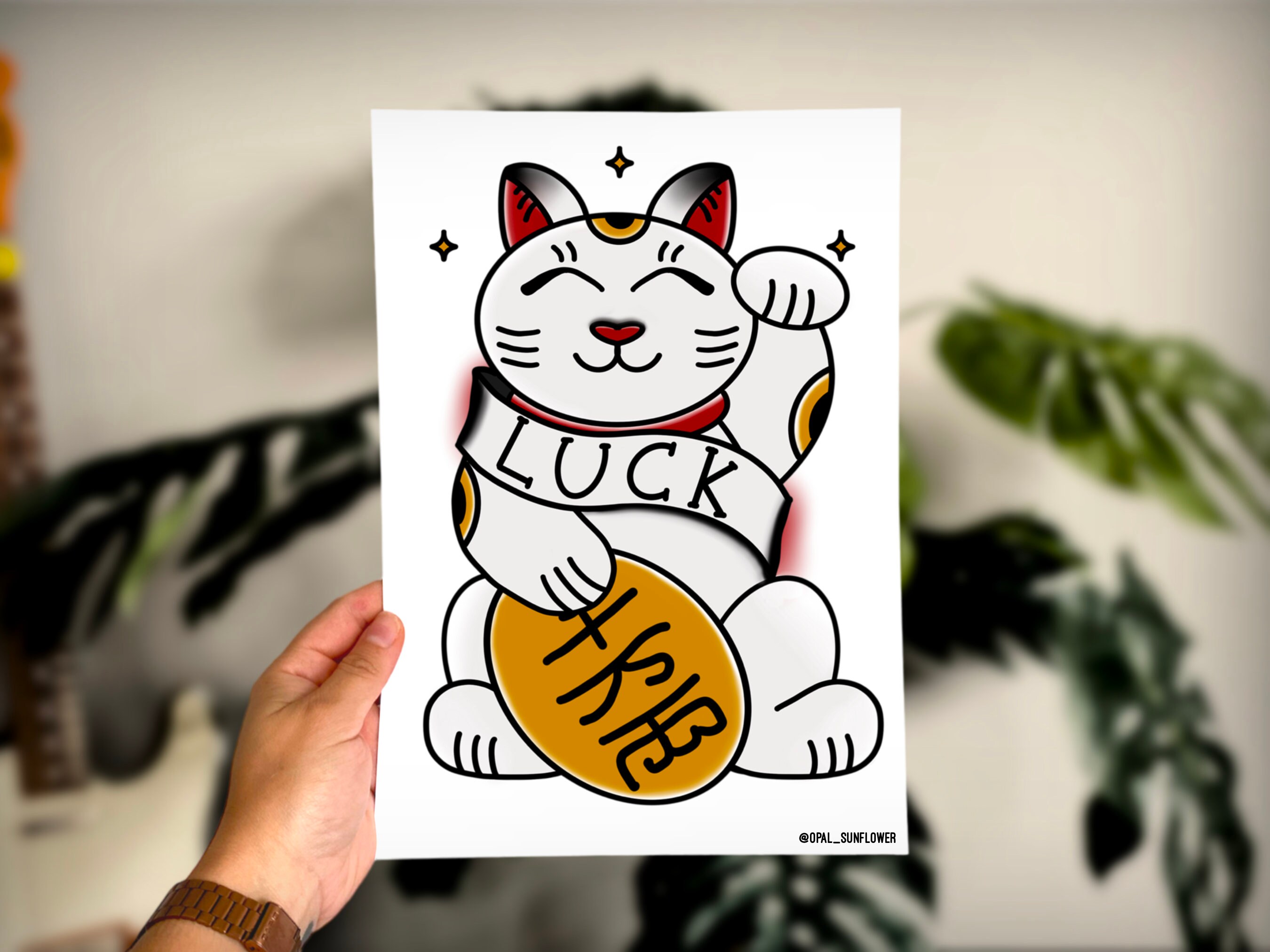 Traditional Maneki Neko Drawing