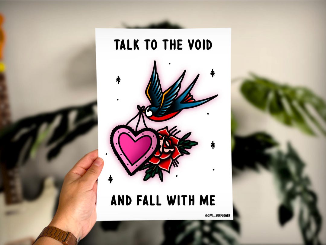 Talk to the Void Traditional Tattoo Print Traditional Tattoo Tattoo ...