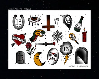Horror Tattoo Flash - Etsy
