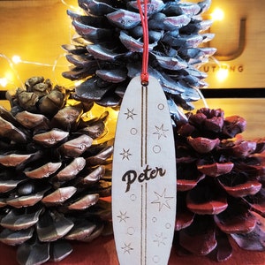 Surfboard Christmas Tree Personalised Decoration, Surf Customisable ...