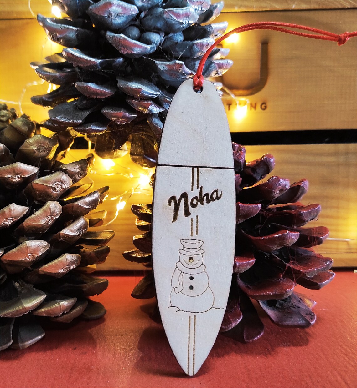 Surfboard Christmas Tree Personalised Decoration, Surf Customisable ...