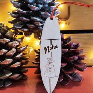 Surfboard Christmas Tree Personalised Decoration, Surf Customisable ...