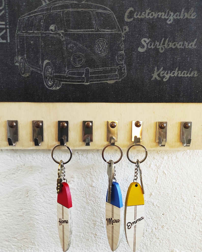 Custom Surfboard Keychain With Engraved Name - Etsy