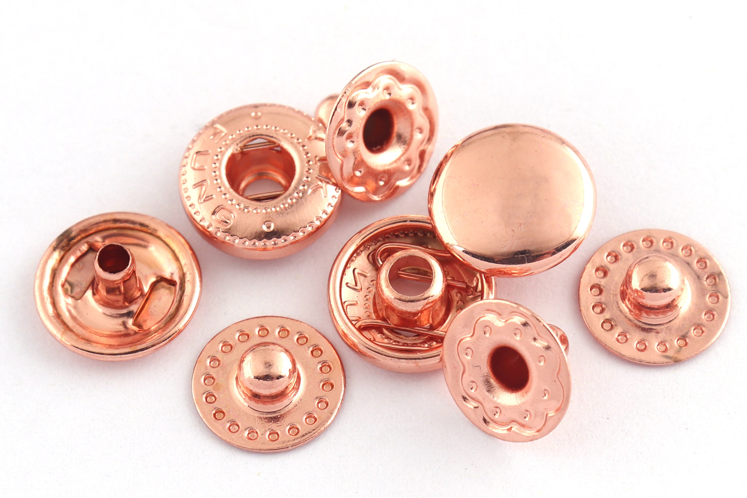 Rose Gold Snap Buttons Spring Snap Fasteners Snap Rivet - Etsy UK