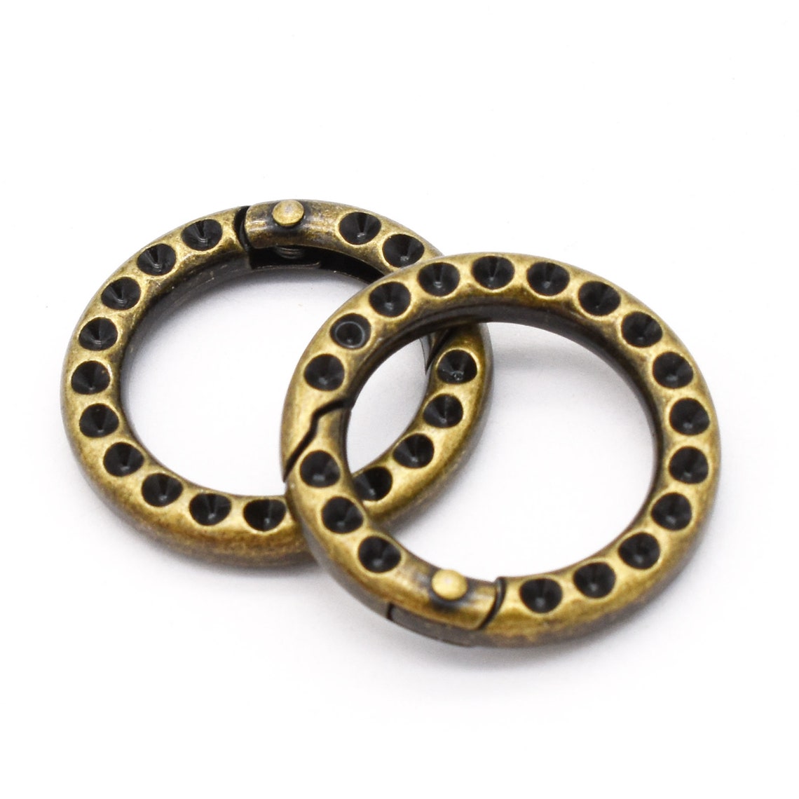 17mm Antiqued Bronze Spring Ring Spring Gate Ring O Ring with | Etsy