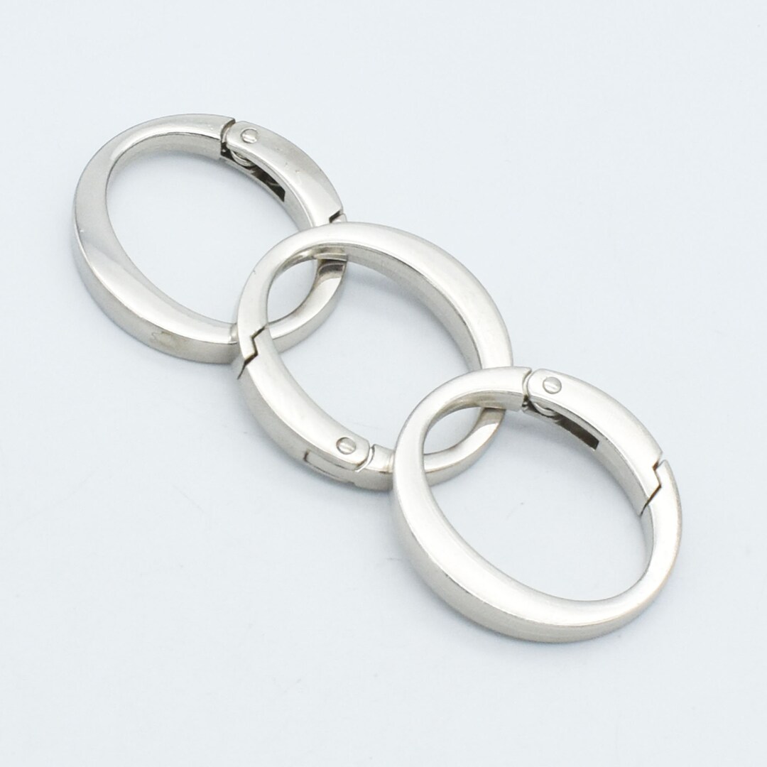 Sliver Round Spring Rings Oval Spring Snap Hook Gate Flat O - Etsy